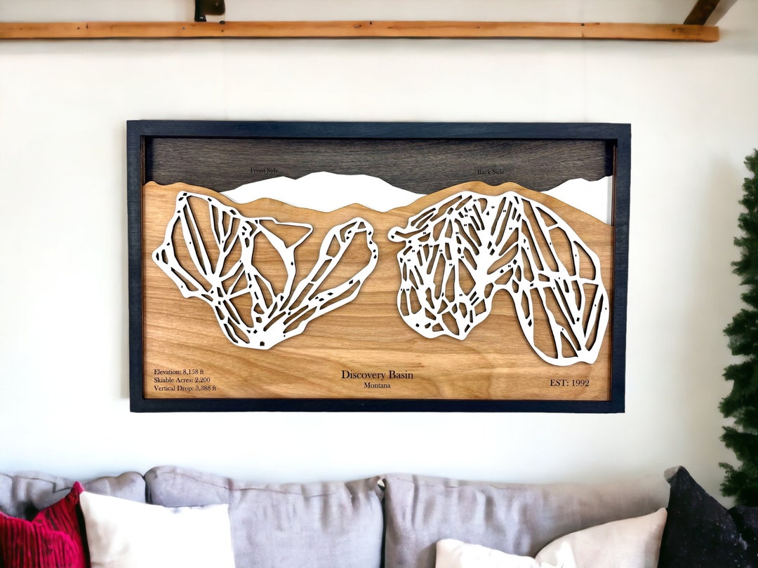 Discovery Ski Area, Montana: 3D Wood Ski Trail Map Art - Etsy