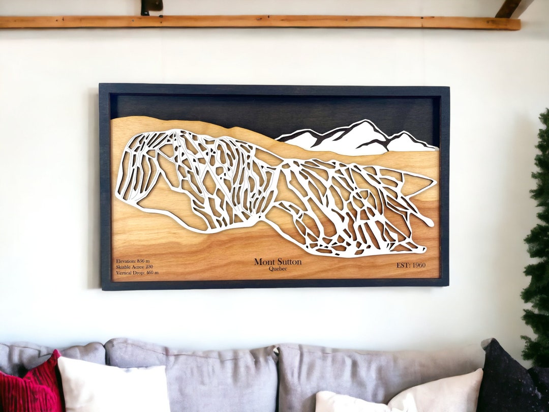 Mont Sutton Ski Resort Map: 3D Layered Wood Ski Trail Art - Etsy