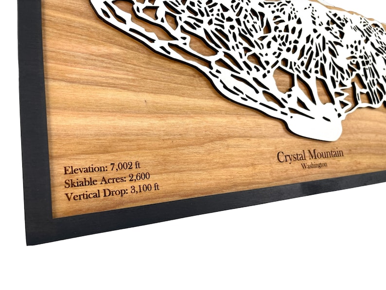 Crystal Mountain Ski Resort Map: 3D Wood Trail Art - Etsy