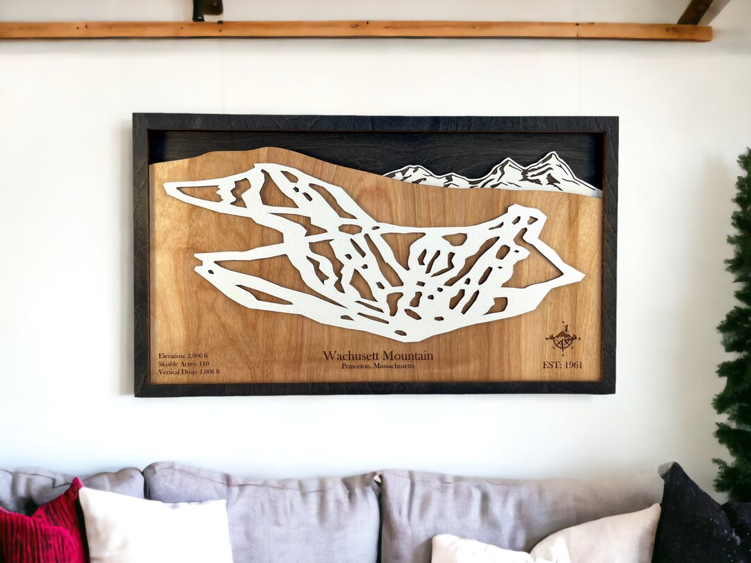 Wachusett Mountain Ski Map: 3D Layered Wood Ski Trail Art - Etsy