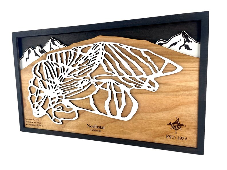 Northstar California Ski Resort Map: 3D Layered Wood Trail Art - Etsy