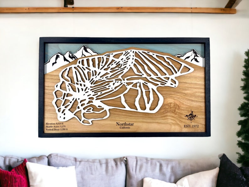 Northstar California Ski Resort Map: 3D Layered Wood Trail Art - Etsy
