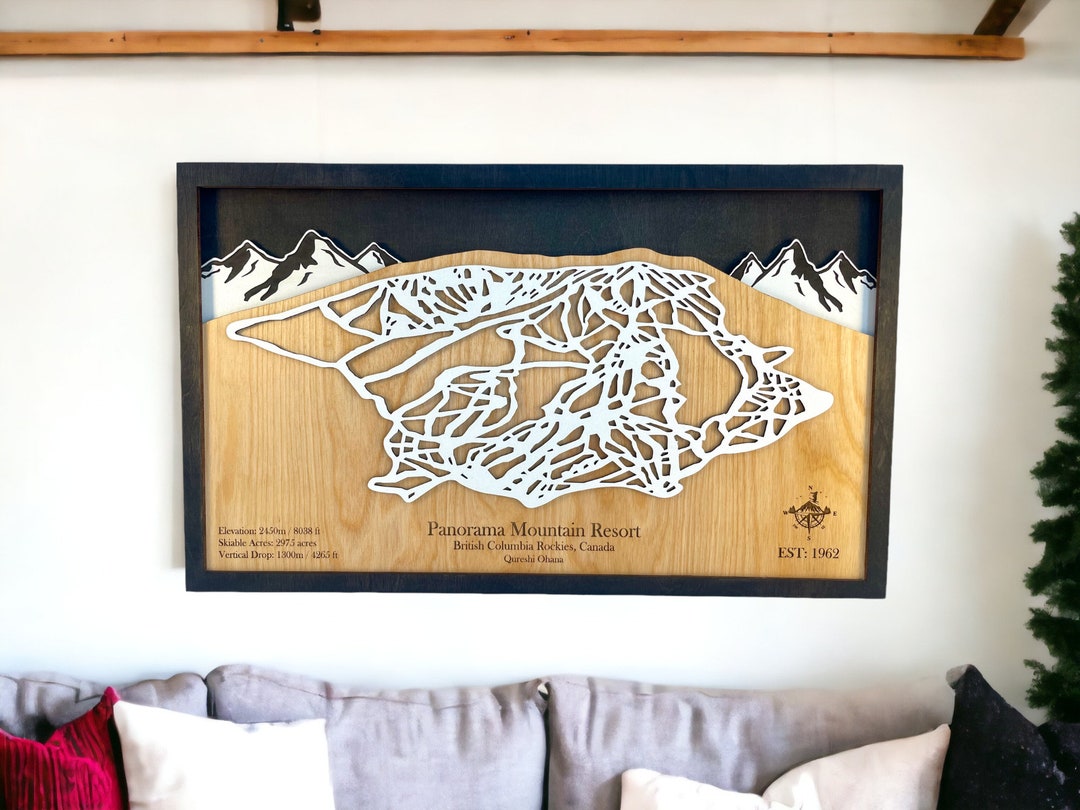Panorama Mountain Resort 3D Wood Ski Map - British Columbia Ski Decor ...