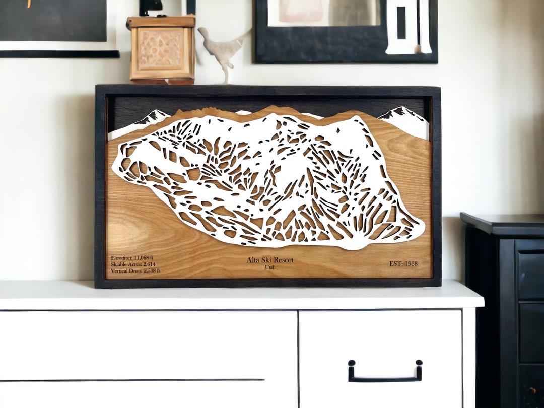 Alta Ski Resort Alta Utah: Ski Trail Map Ski House Decor - Etsy