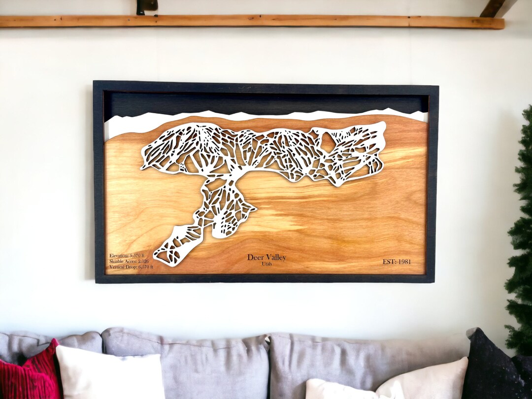 Deer Valley Ski Trail Map: 3D Layered Wood Mountain Art - Etsy