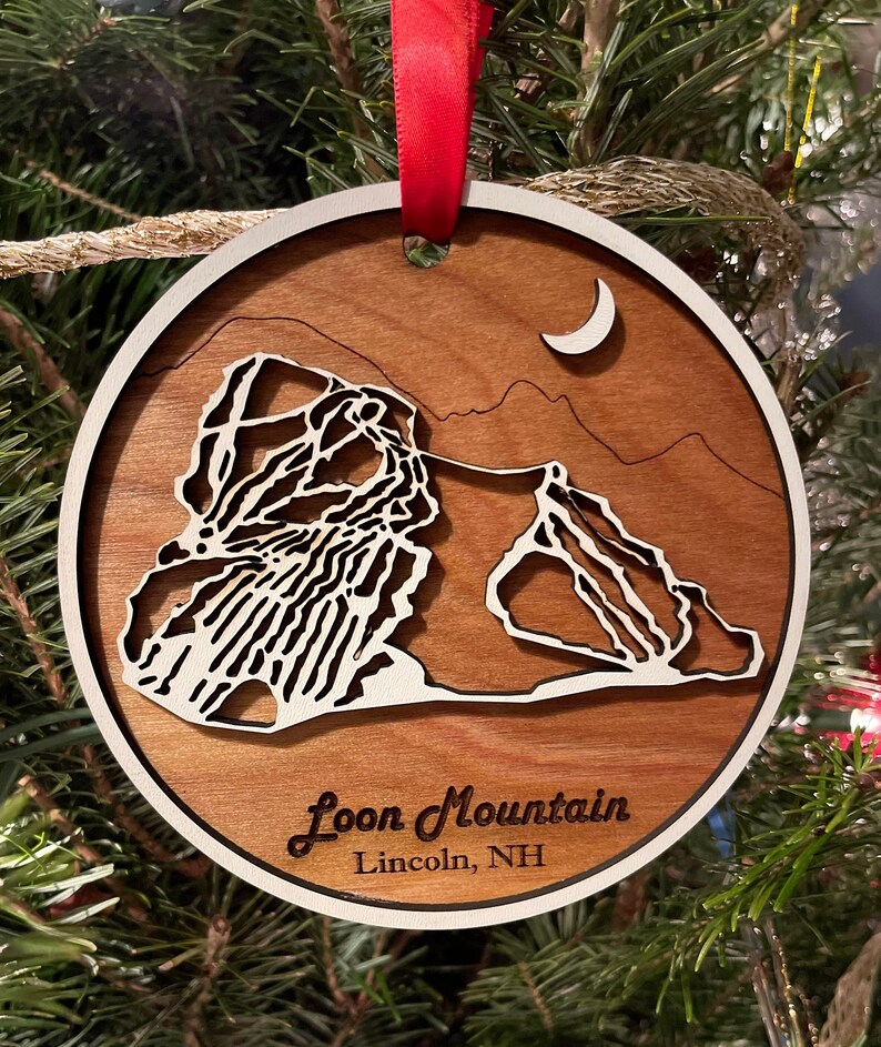 Loon Mountain Christmas Ornament Ski Trail Map Ornament - Etsy