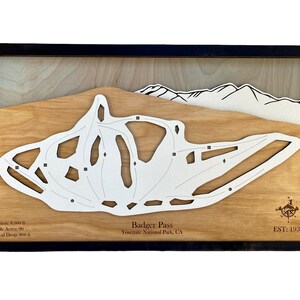 Badger Pass, Yosemite National Park, California- Ski Trail Map, 3D ...