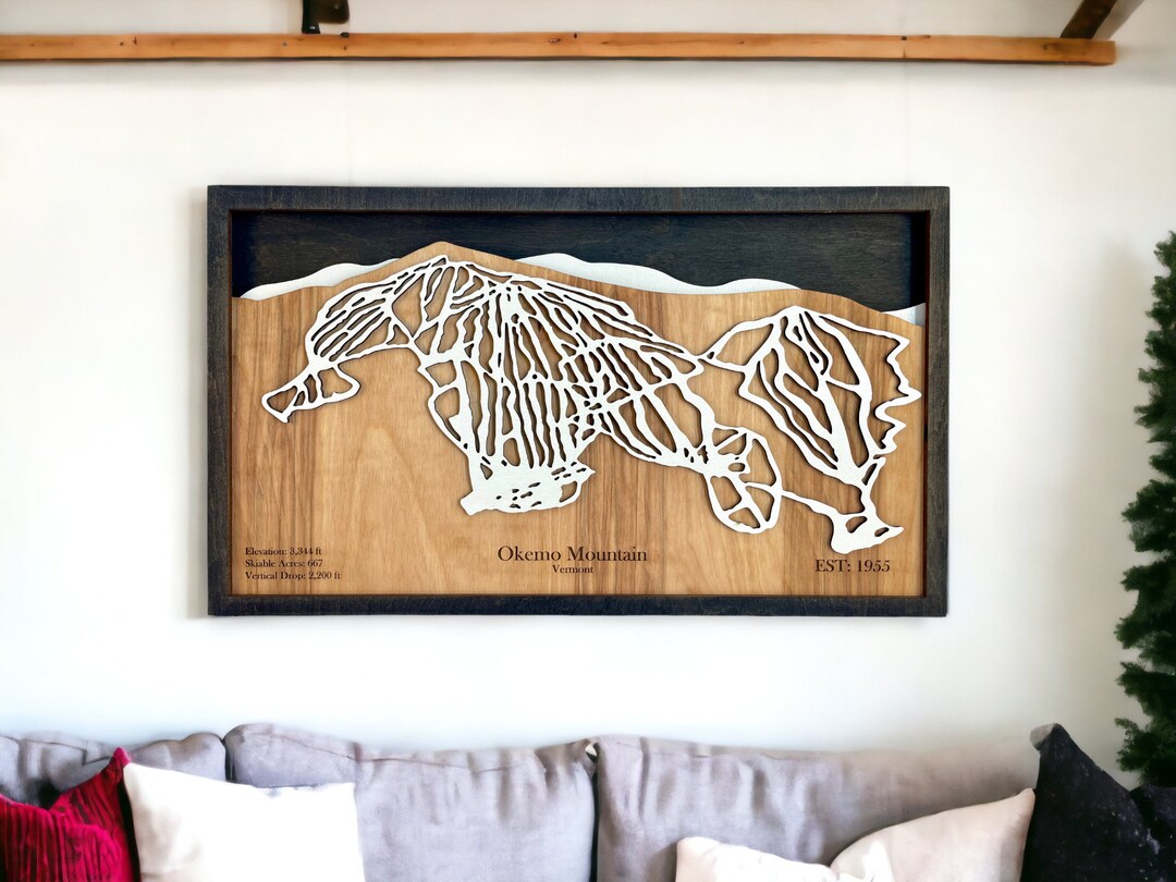 Okemo Mountain Ski Trail Map: 3D Layered Wood Ski Resort Art - Etsy