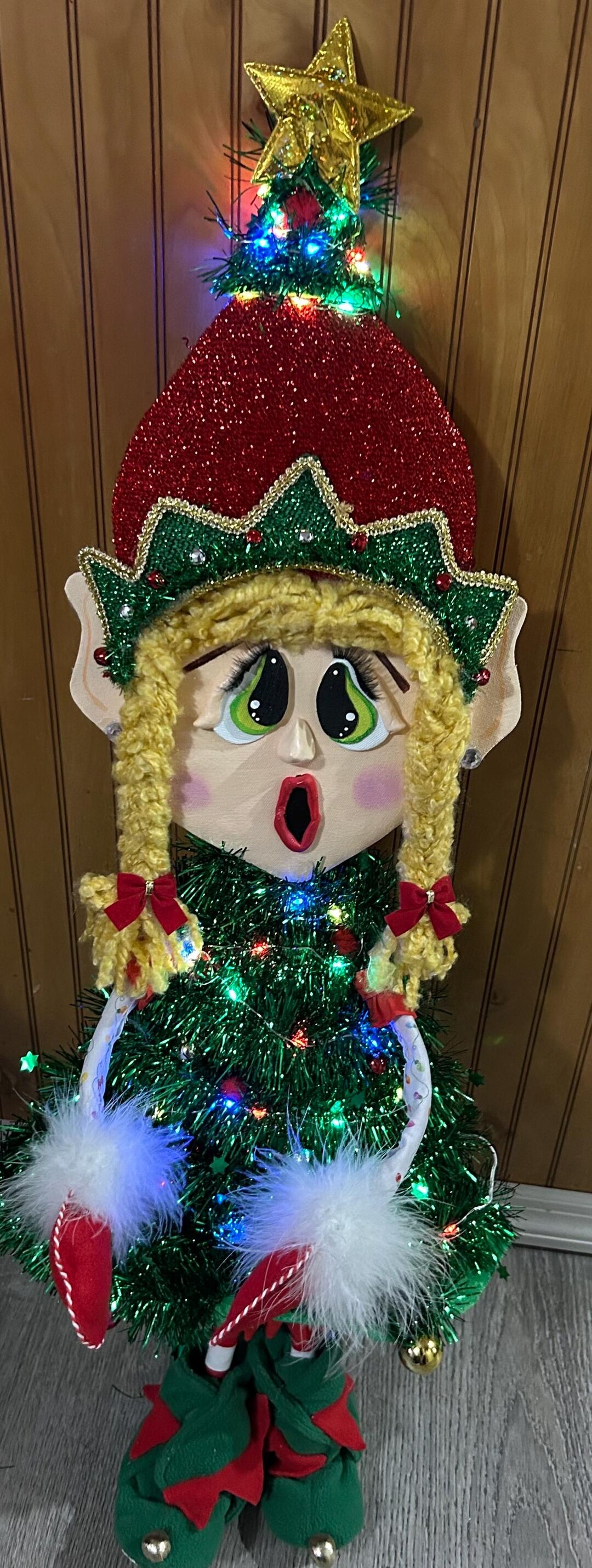 Tinsel Girl Lightup Elf Wreath Attachment - Etsy