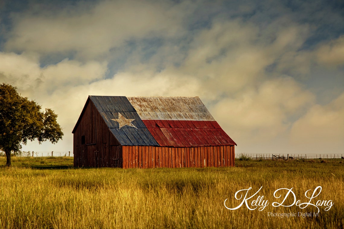 Rustic Texas Flag Barn. Texas Country at Its Best - Perfect for Country ...