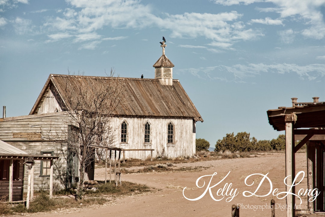 Old Church, Rustic Decor, Western Art, Western Church House, Western ...