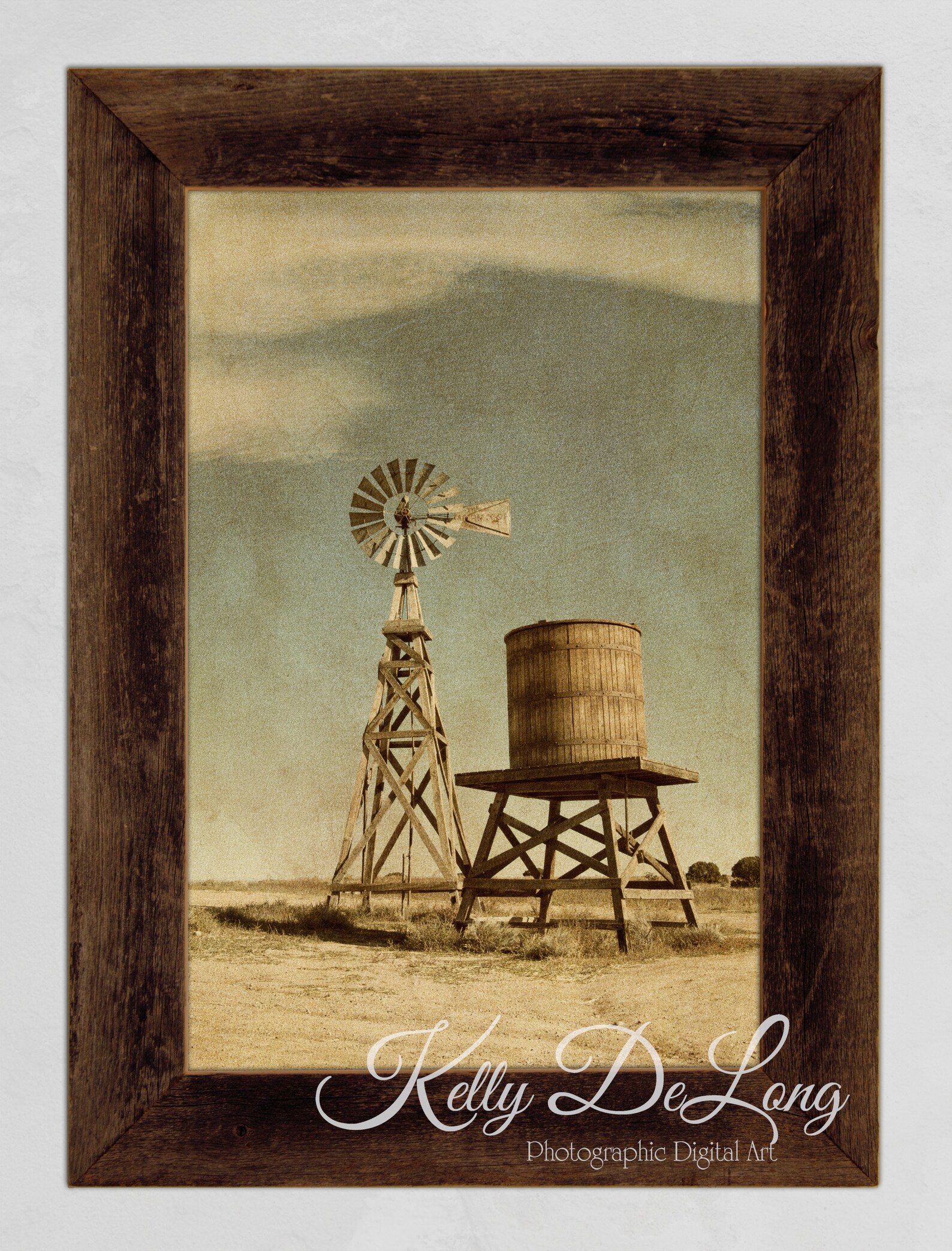 Vintage Wooden Windmill, Western Photographic Art; Print, Gallery Wrap ...