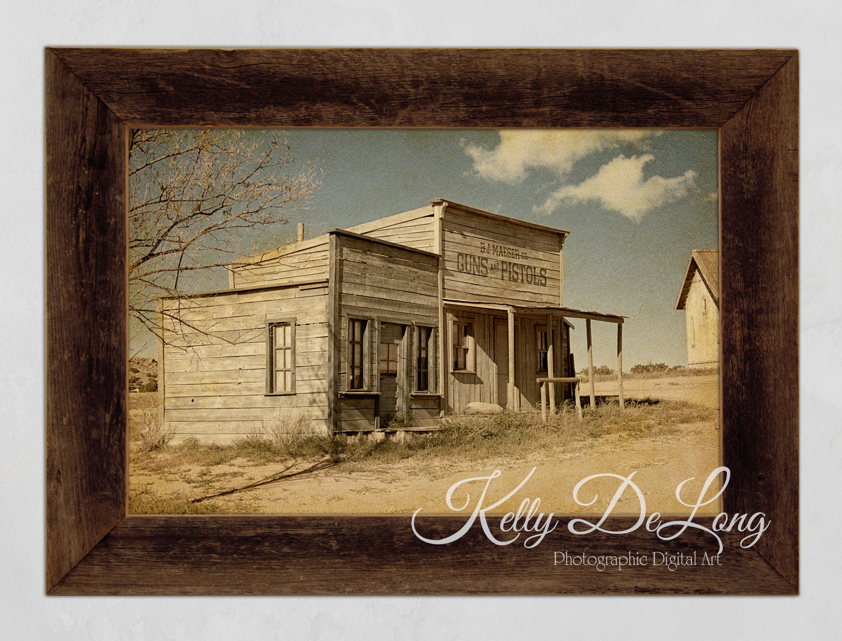 Vintage Western Wall Decor, Photographic Art, Old West Ghost Town, Guns ...
