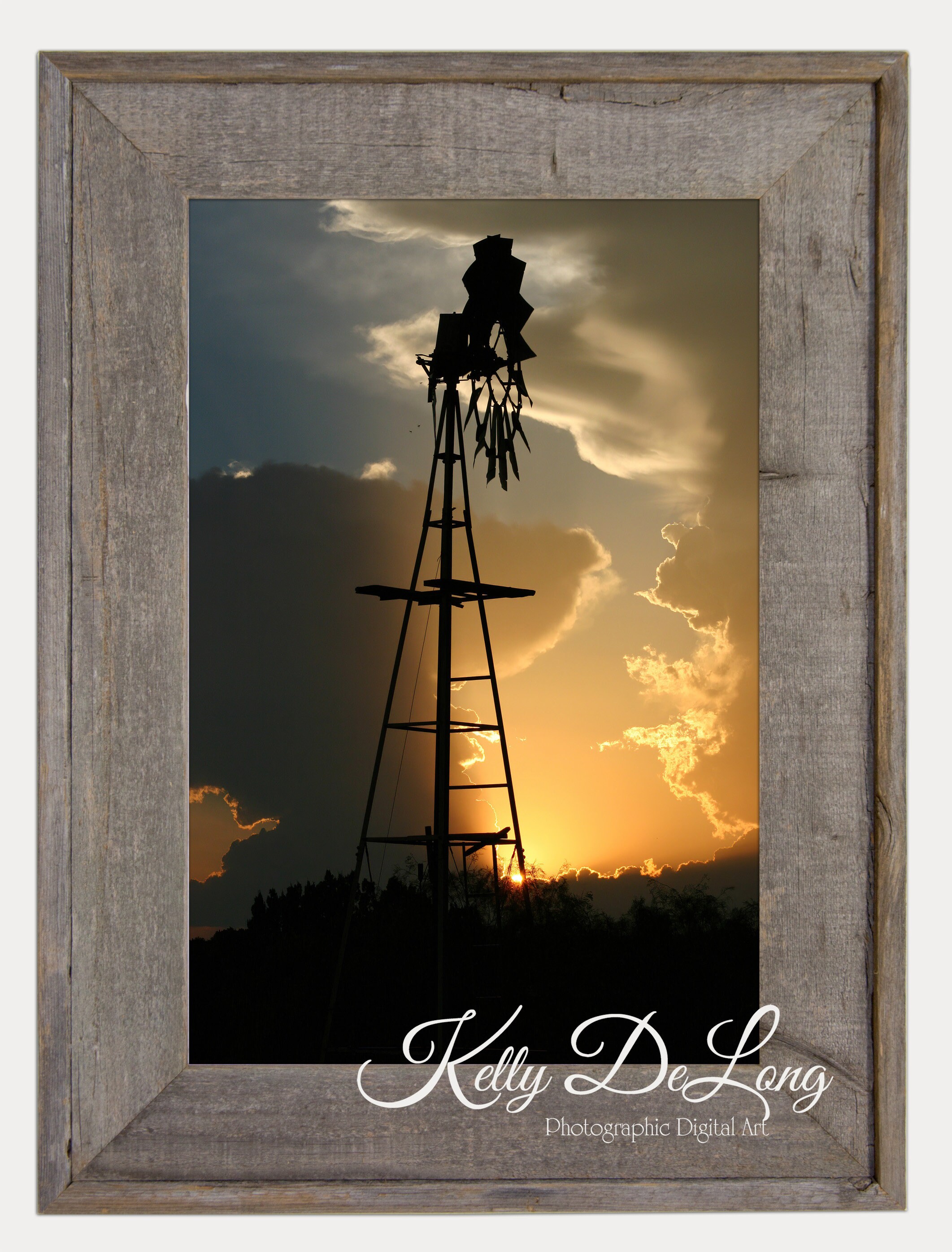 Storm Cloud Sunset Frames an Old Windmill at Copper Breaks SP. Warm ...