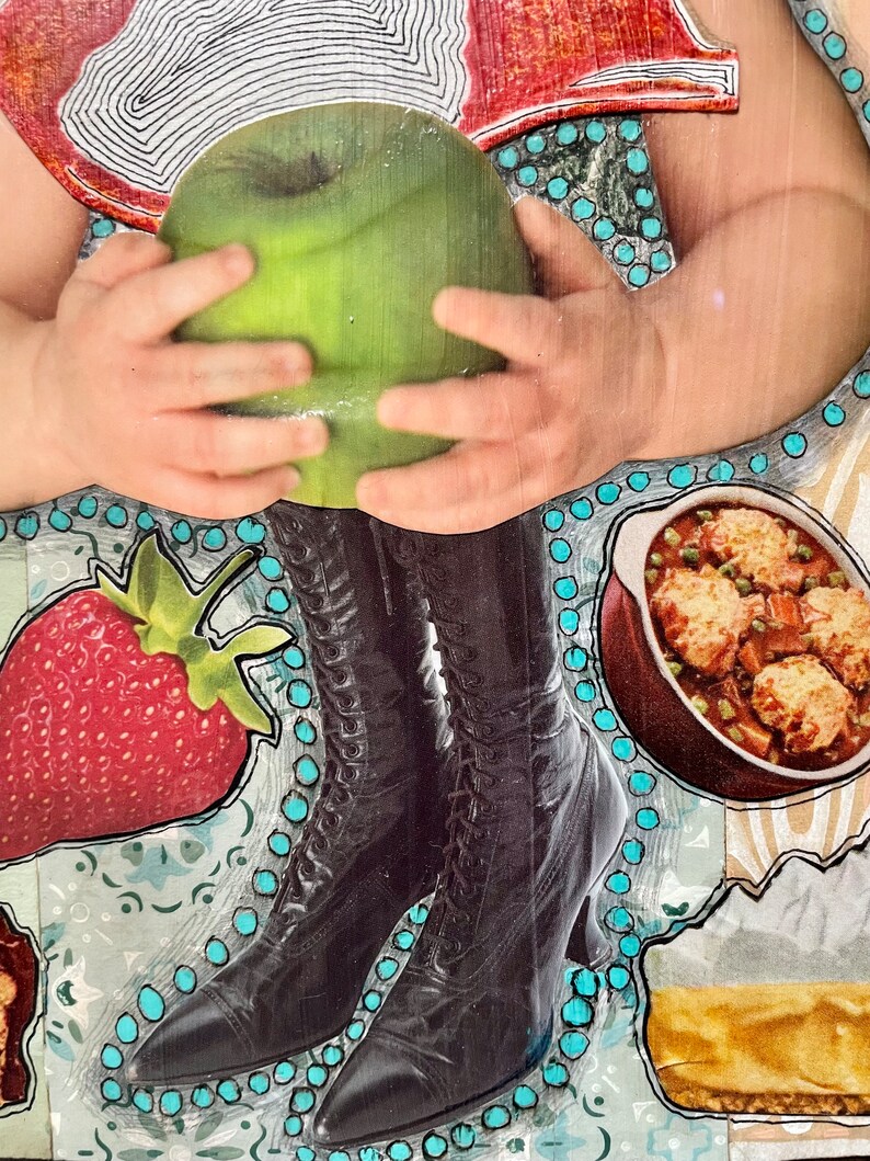 The Voracious Omnivore, an Original Mixed Media Collage Finished and ...