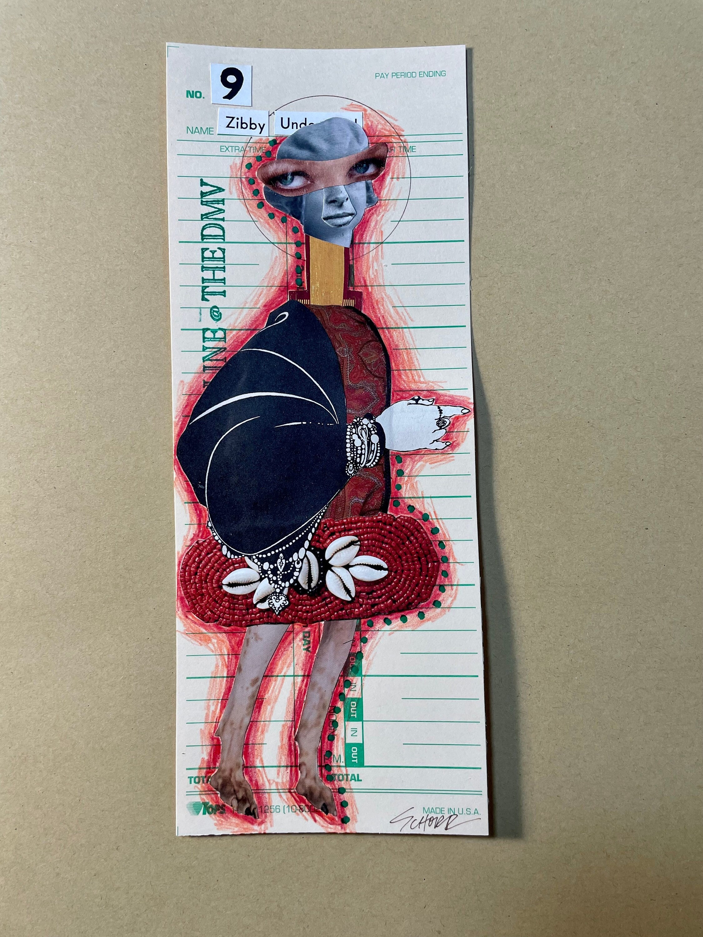 Original Collage: in Line the DMV, a Mixed Media Collage, Unframed ...