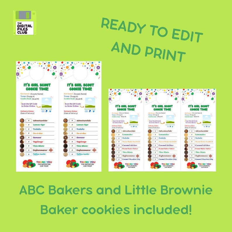 Scout Cookie Door Hanger | Printable & Editable in Canva | LBB + ABC ...
