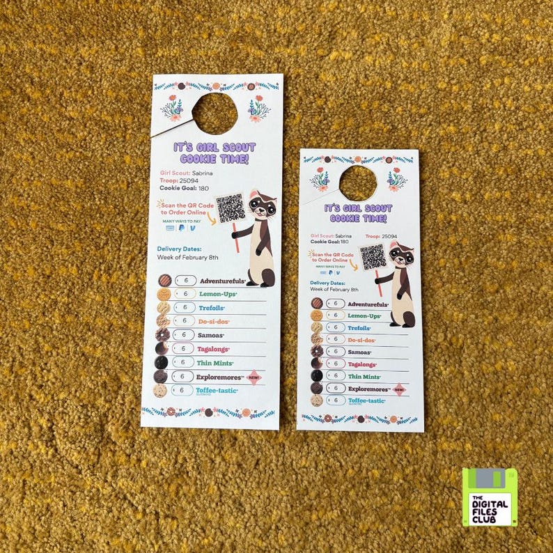 Scout Cookie Mascot Door Hanger Template | Printable & Editable in ...