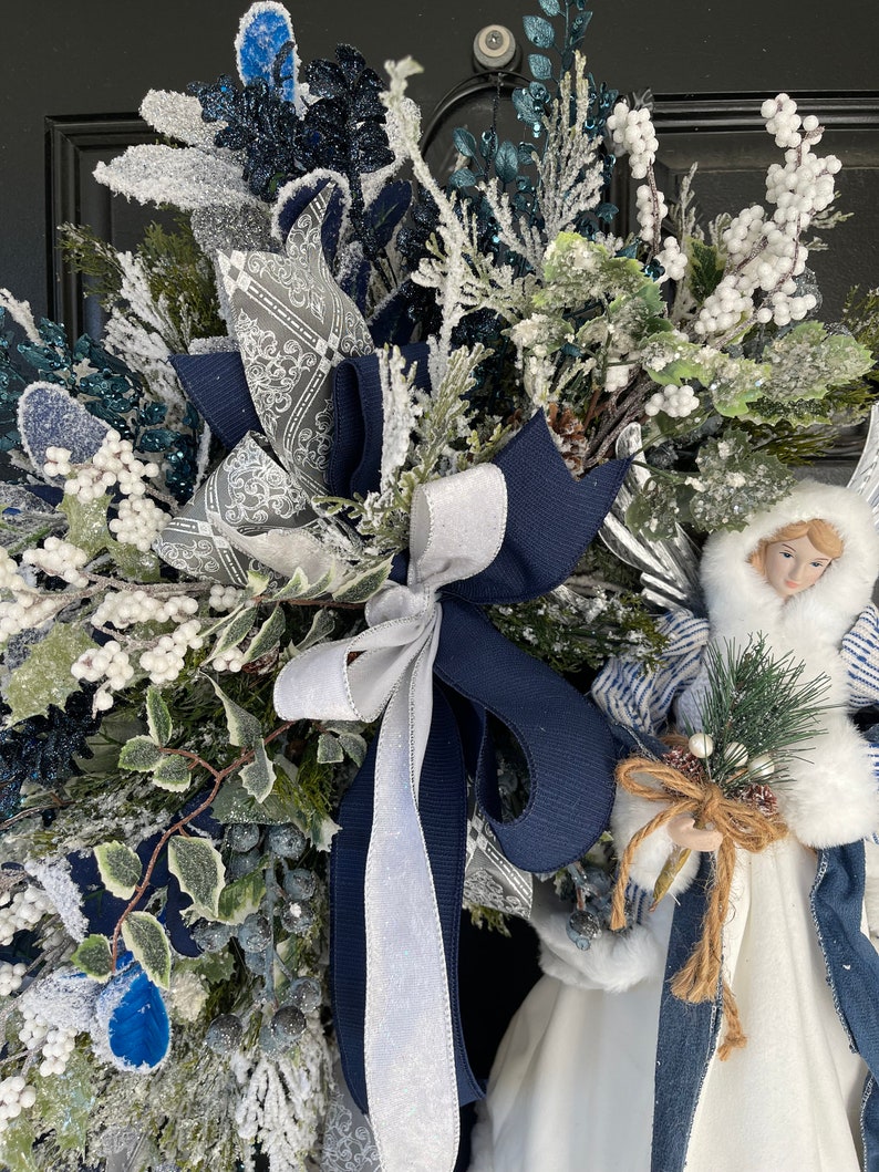 Grapevine Wreath for Christmas, Christmas Wreath, Angel Wreath, Winter ...