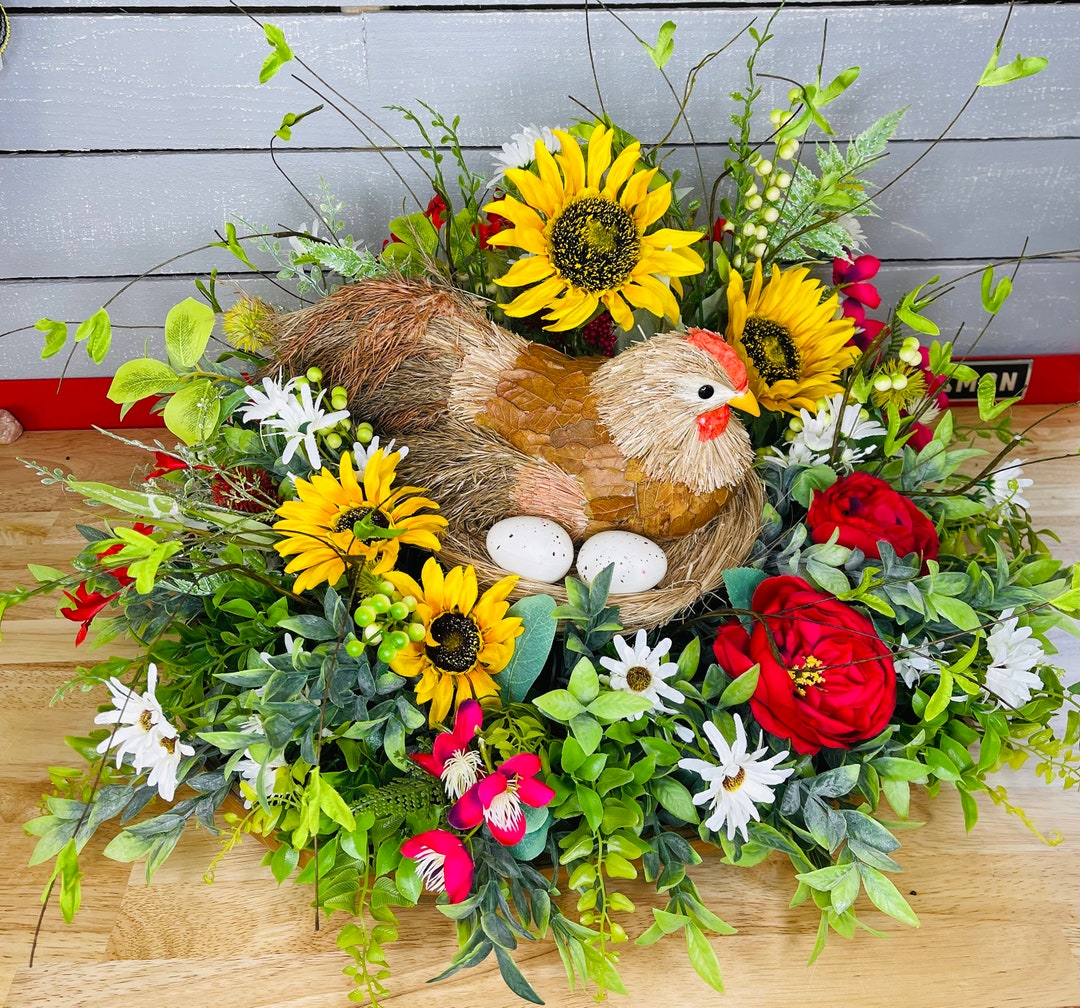 Chicken Centerpiece Farmhouse Centerpiece Centerpiece With - Etsy