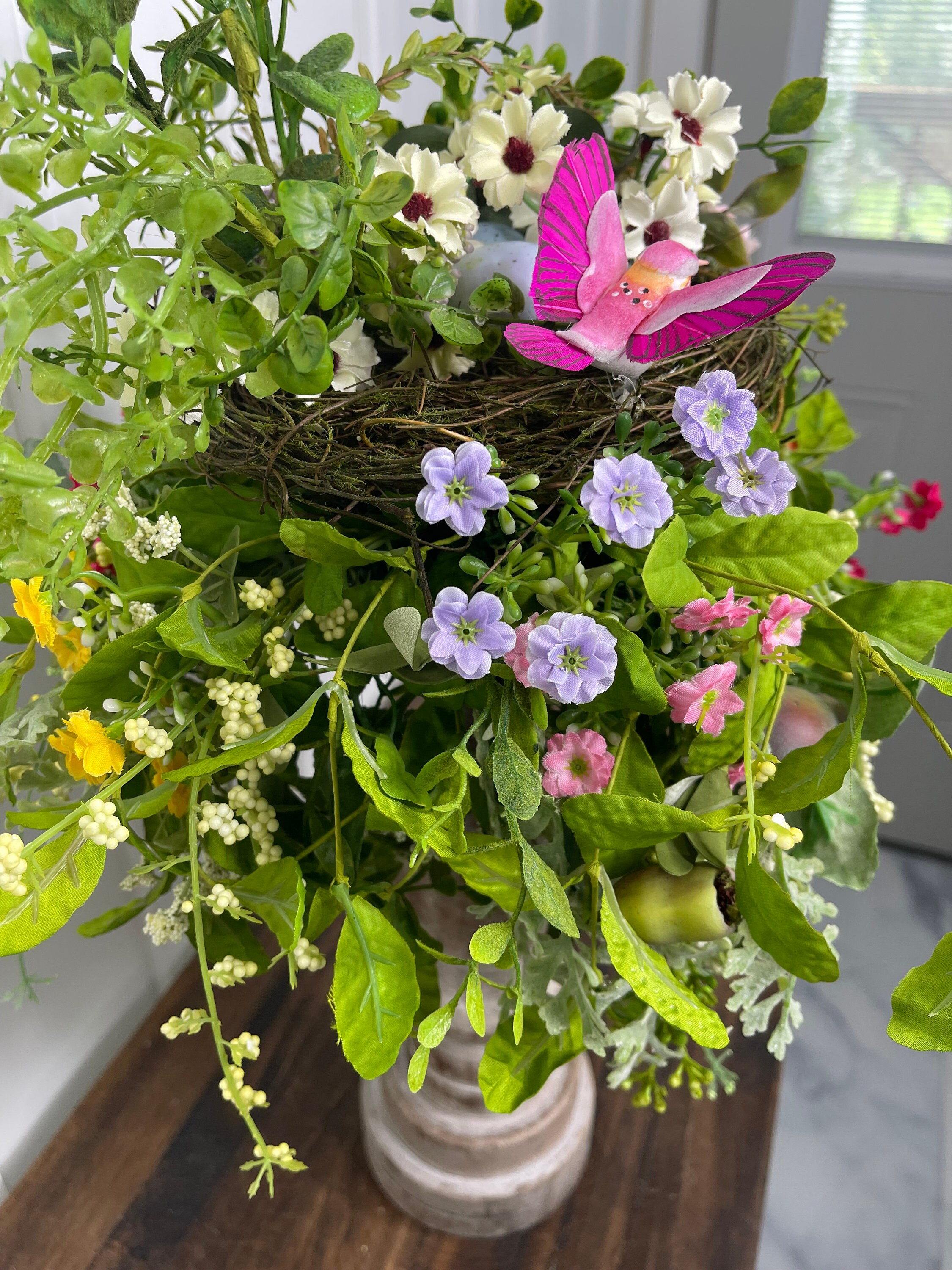 Hummingbird Centerpiece, Centerpiece for Spring, Spring Arrangement ...