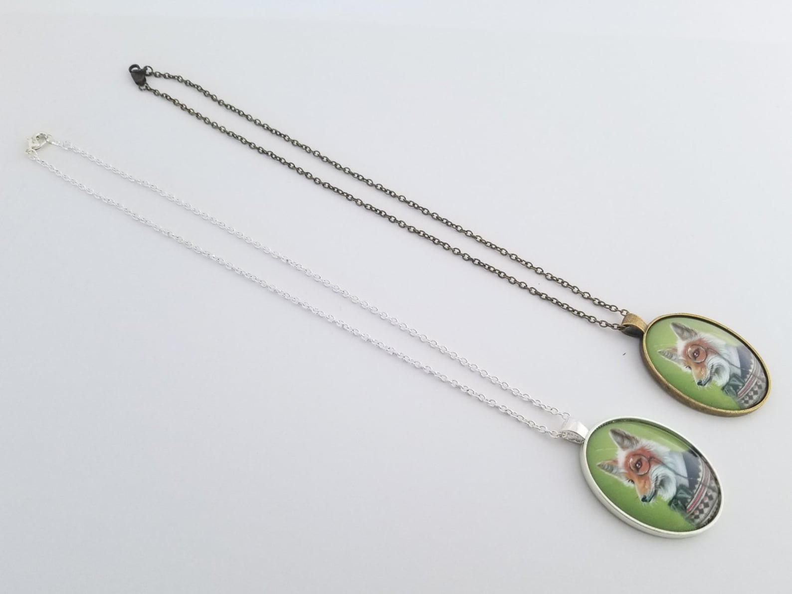 Fox Pendant, Dapper Fox With Monocle Jewelry, Fair Isle Sweater Large ...