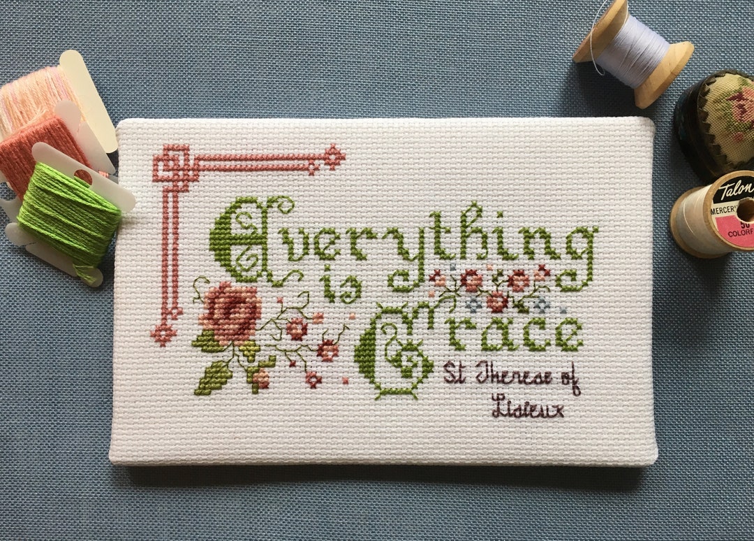 Everything is Grace, Catholic Cross Stitch Pattern PDF Digital Download ...