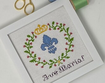 Marian Garden Catholic Cross Stitch Pattern PDF Digital | Etsy