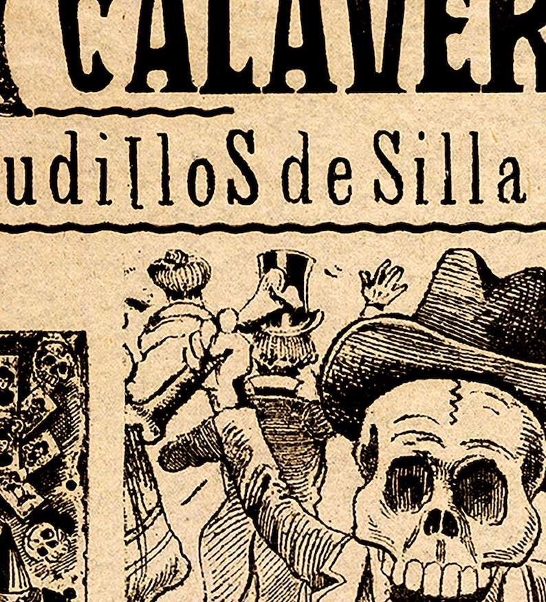 Calavera Art Print, Day of the Dead Art, Vintage Day of the Dead, Day ...