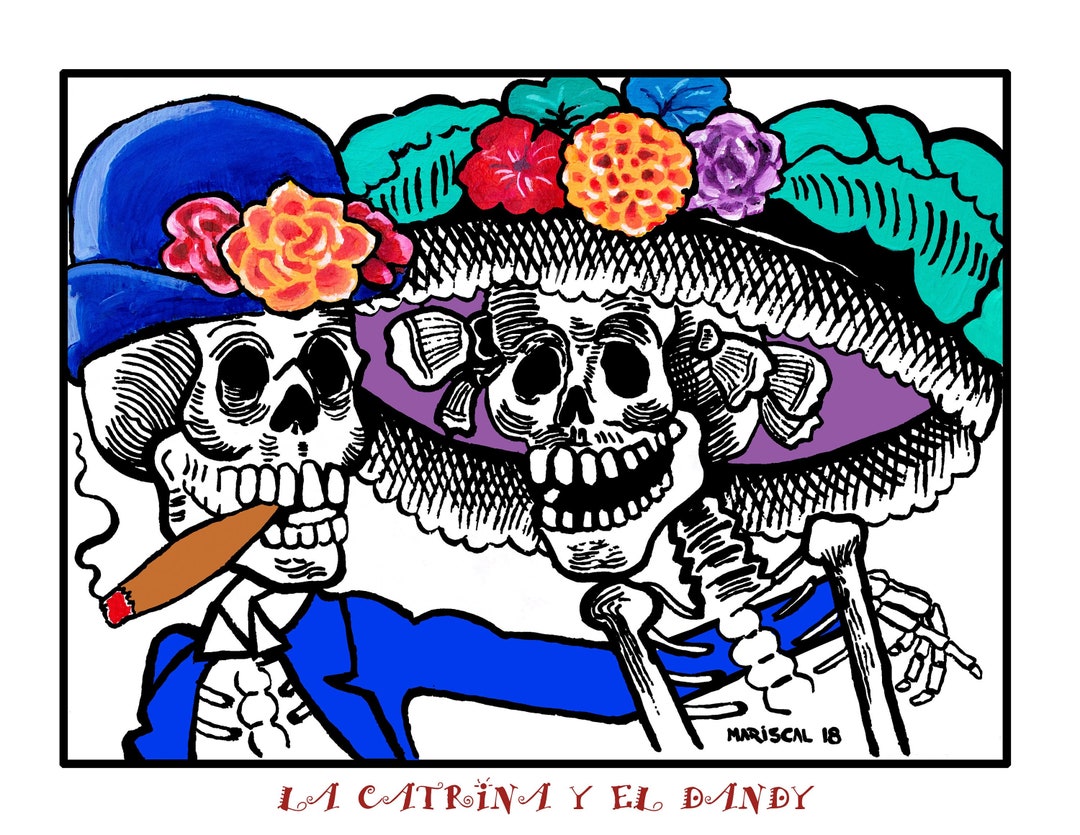 La Catrina Art Print, La Catrina Y El Dandy Art Print From Original ...