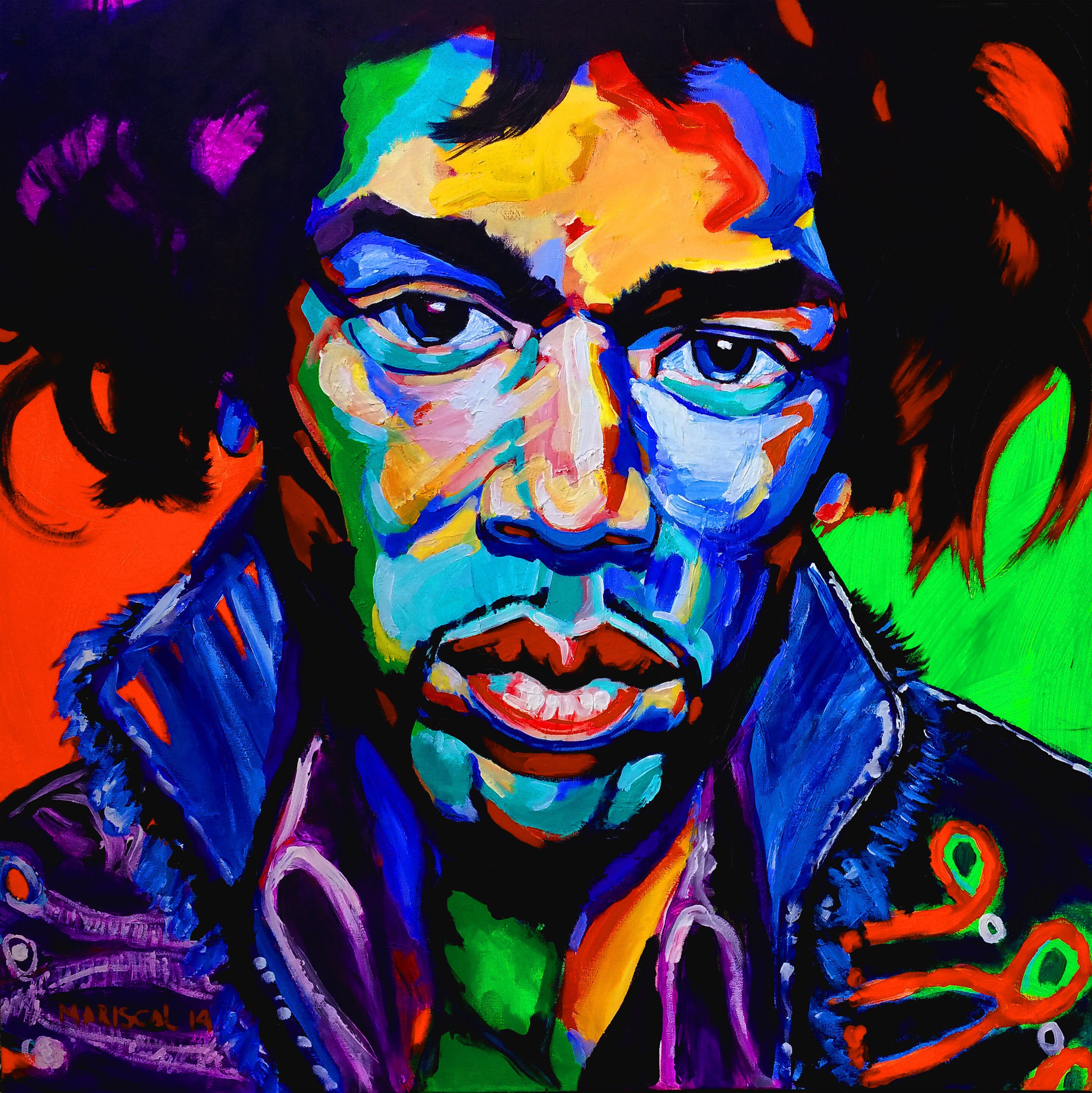 Original Painting Acrylic Painting Jimi Hendrix Painting Rock and Roll ...
