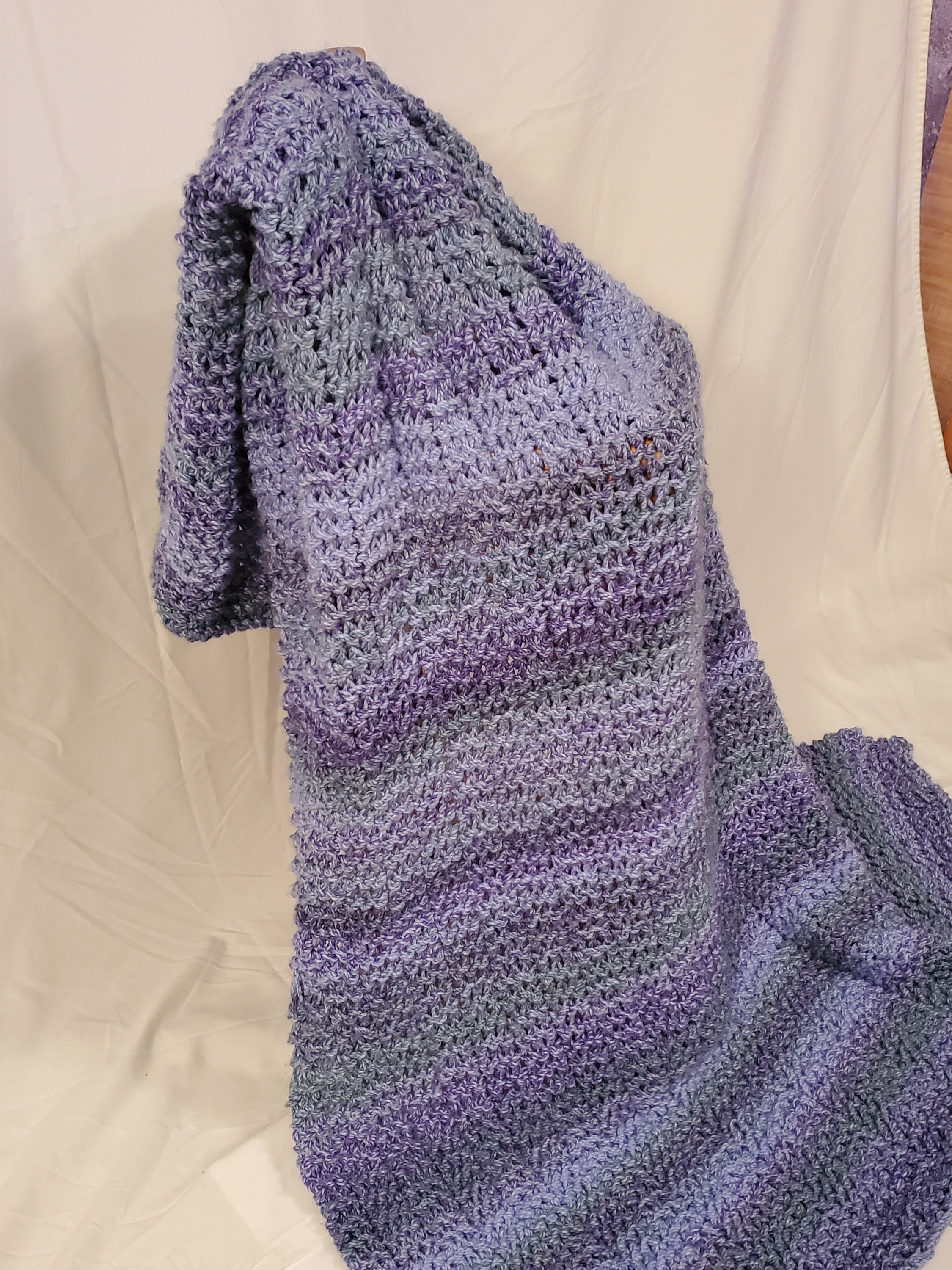Periwinkle Afghan Throw - Etsy