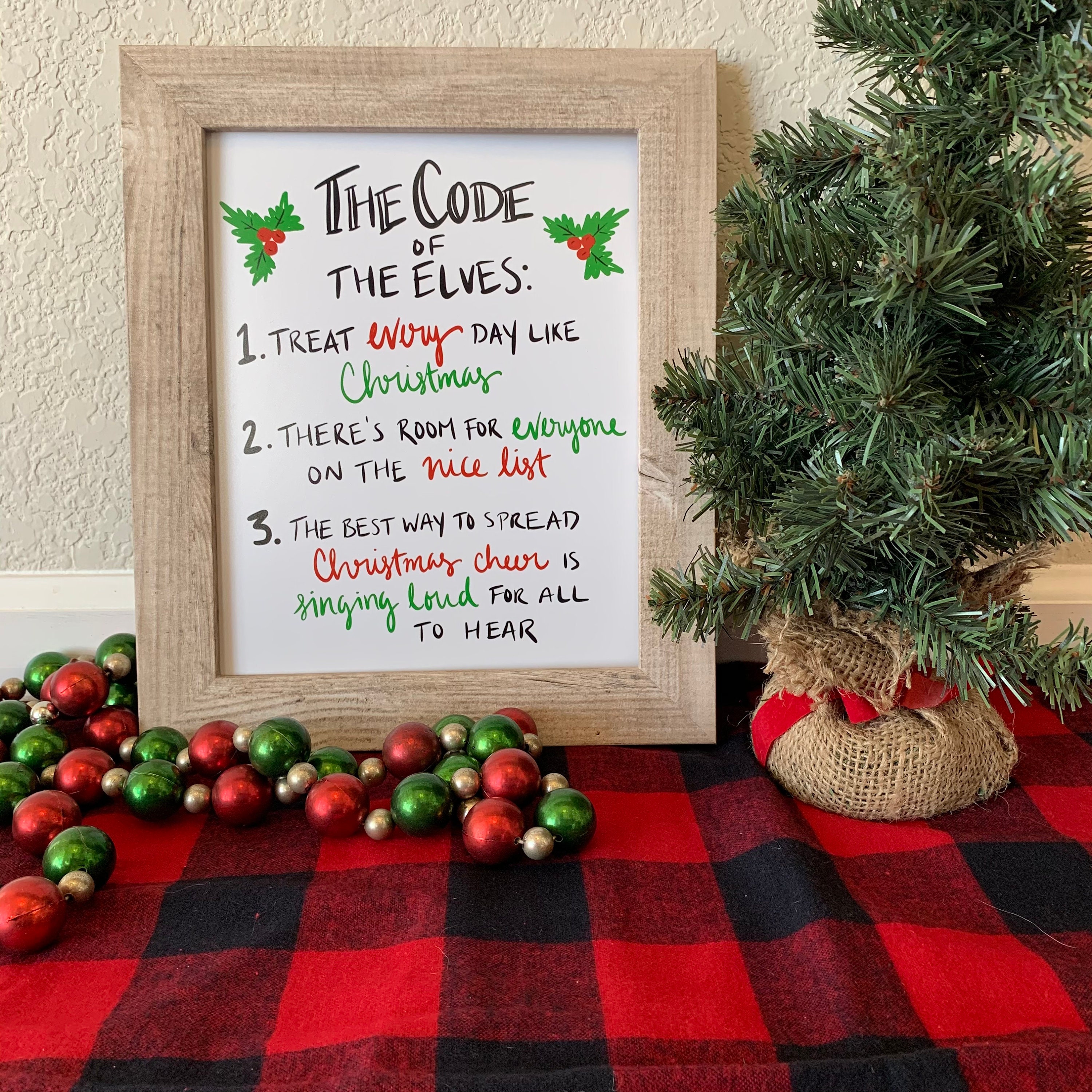 The Code of the Elves, Elf, Christmas Printable Art - Etsy