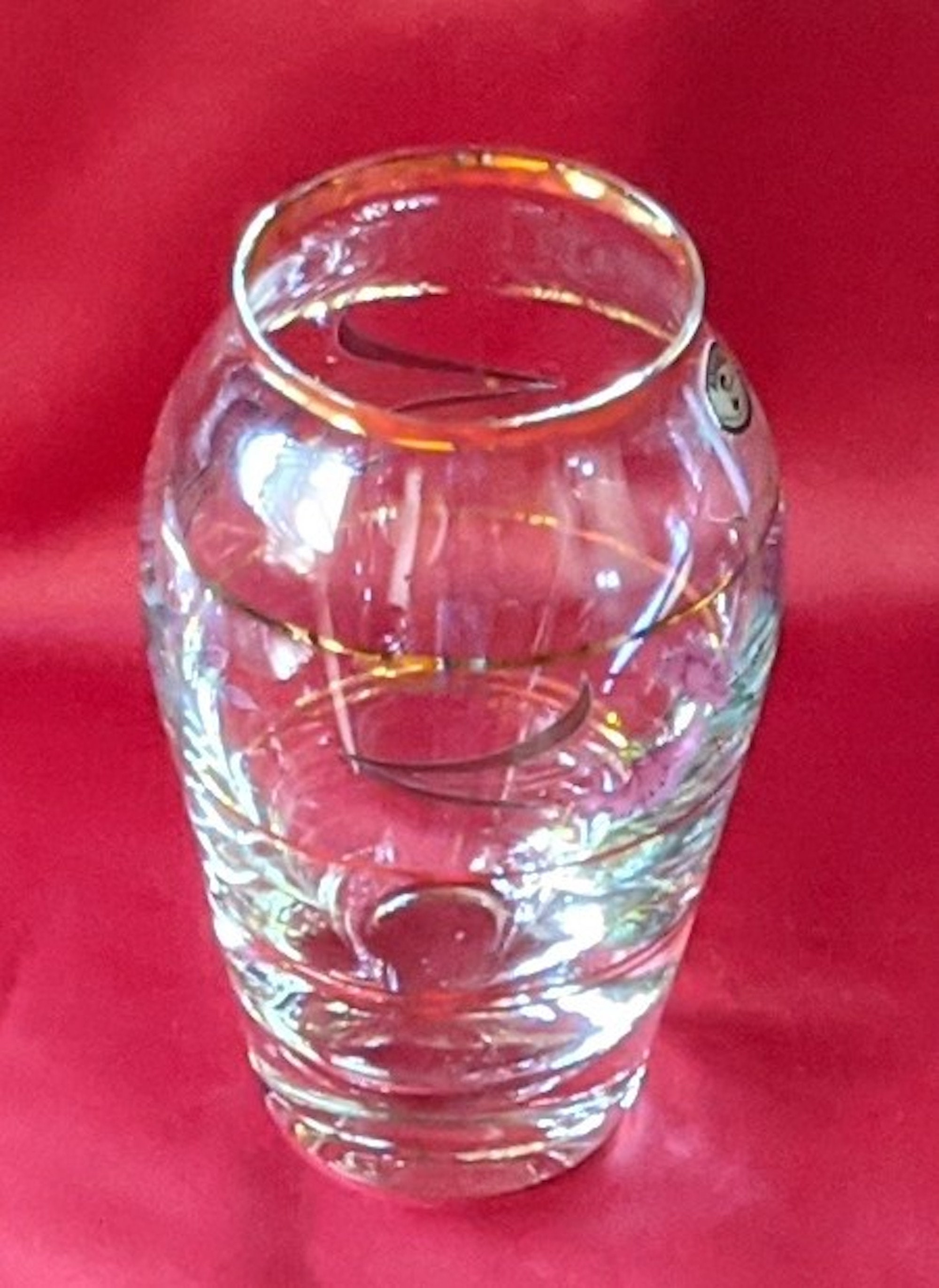 Vintage Medium Oval Vase Bulbous Blown Crystal Clear | Etsy