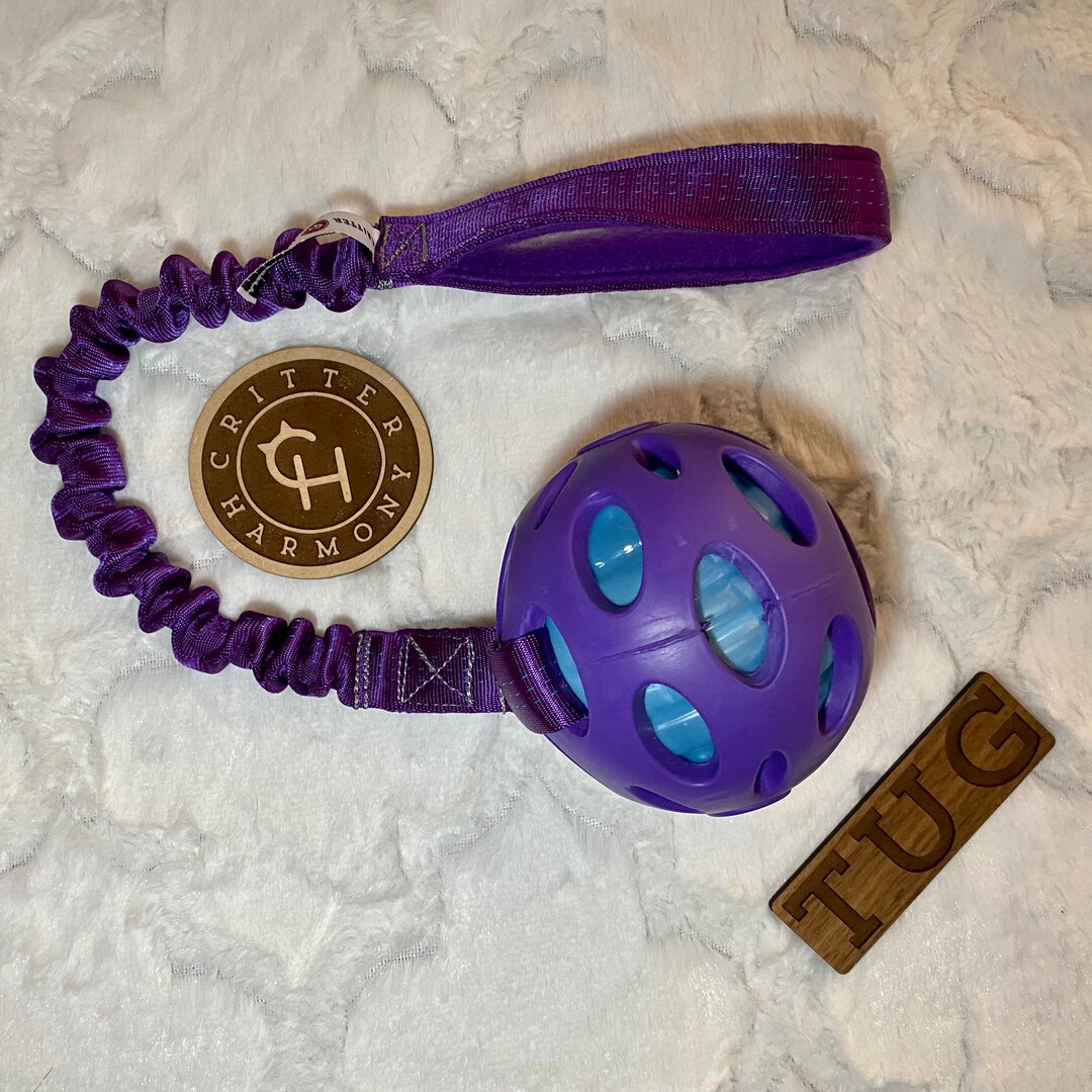 Large Dog Bungee Tug Toy: Handmade Crackle Ball, Agility Training - Etsy