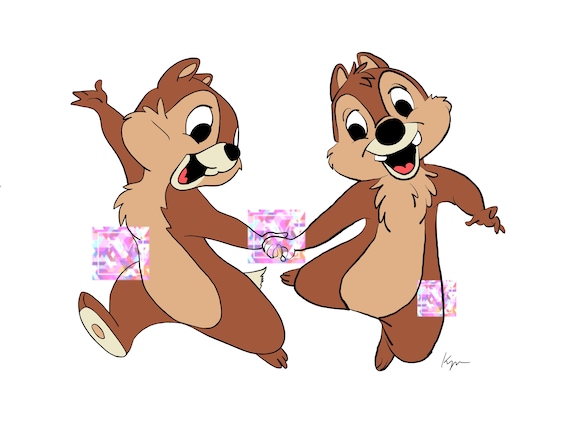 Chip & Dale Cartoon Instant Download Printable Digital Drawing | Etsy