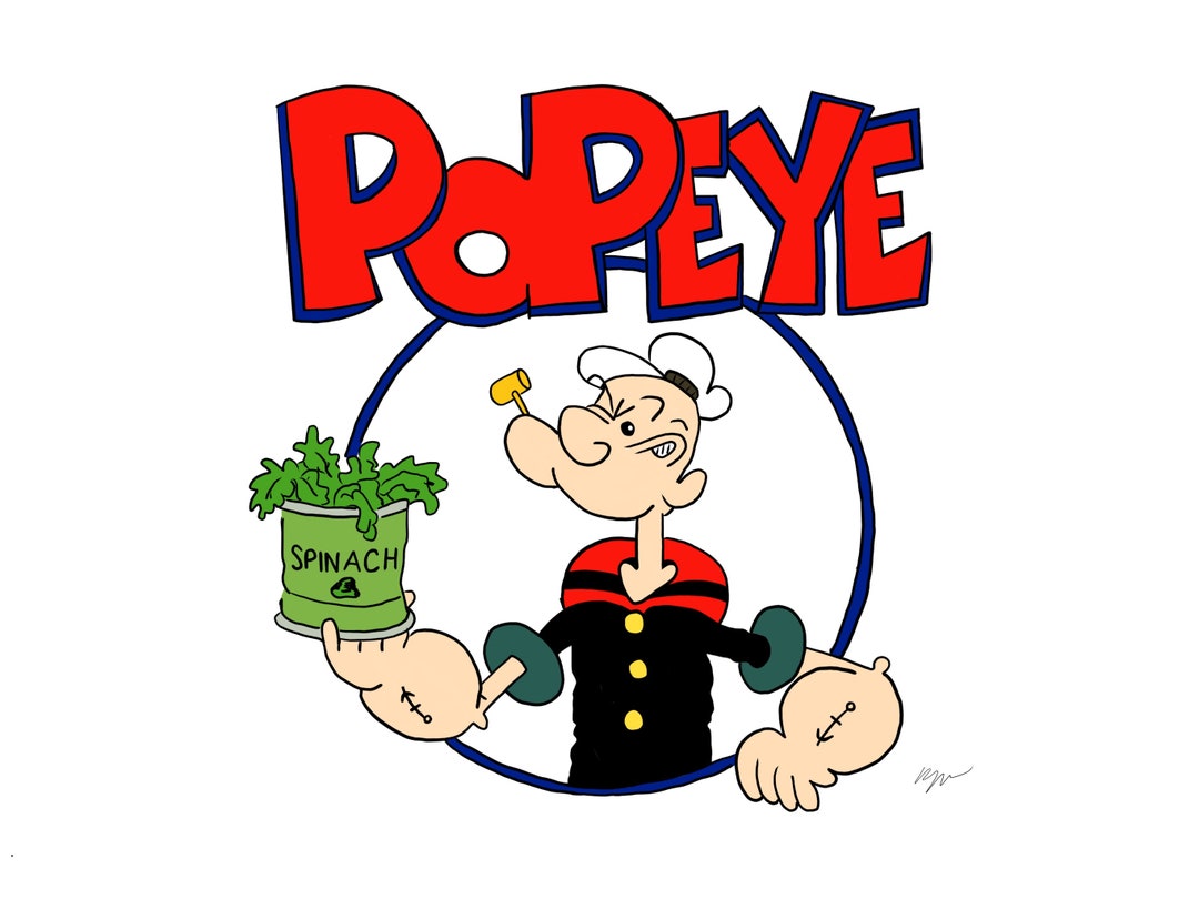 Popeye the Sailorman Instant Download Printable Digital Drawing - Etsy
