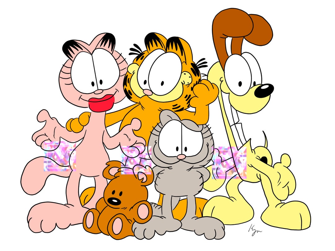 Garfield & Friends Cartoon Instant Download Printable Digital Drawing ...