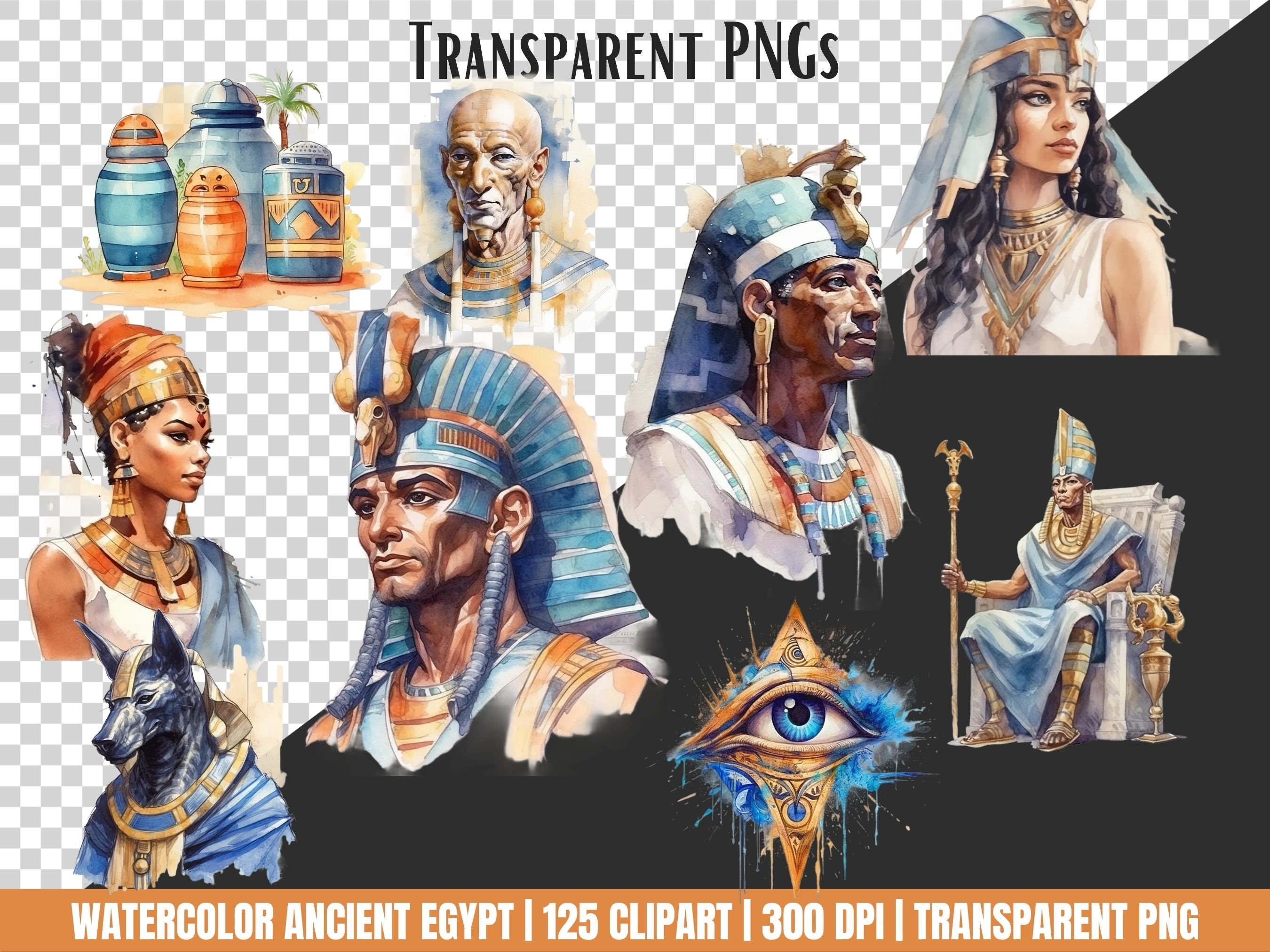 125 PNG Watercolor Fantasy Ancient Egypt Clipart, Ancient Egypt ...