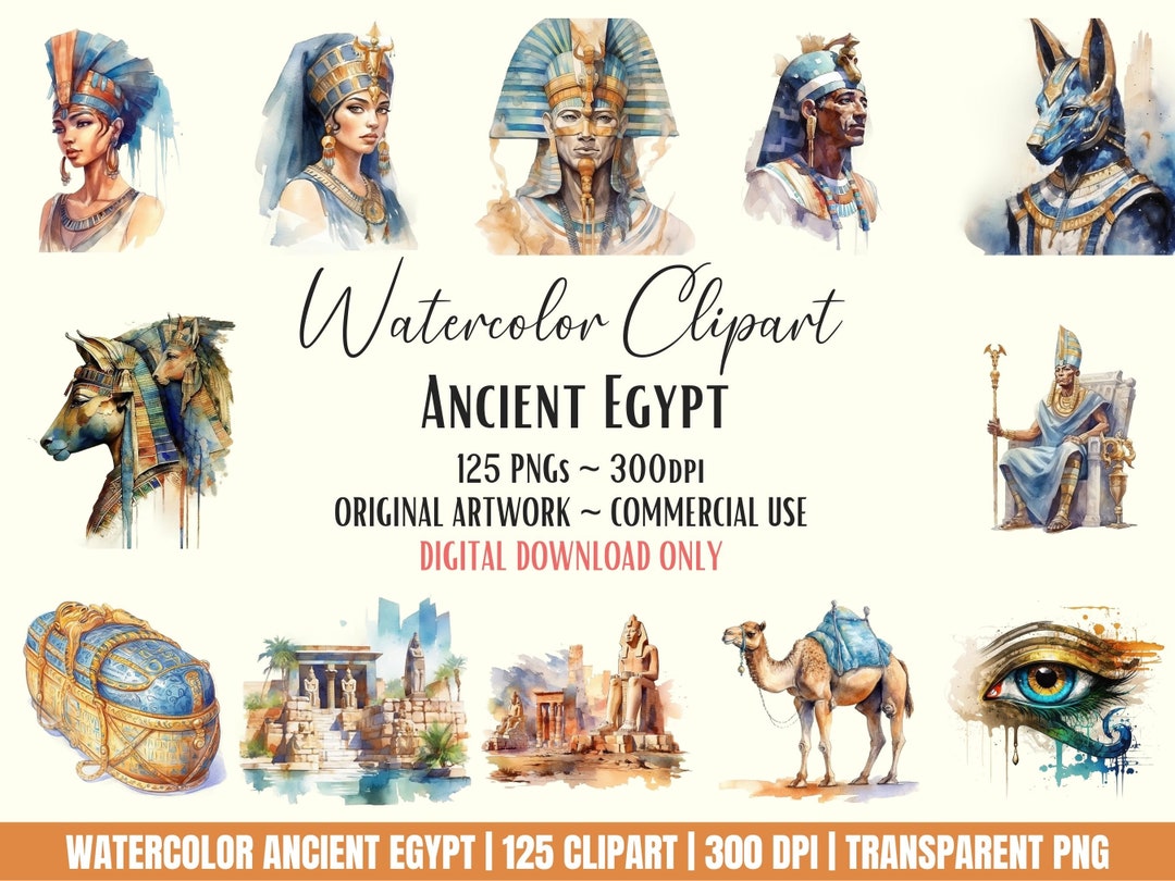 125 PNG Watercolor Fantasy Ancient Egypt Clipart, Ancient Egypt ...