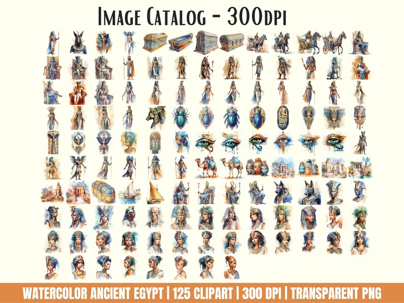 125 PNG Watercolor Fantasy Ancient Egypt Clipart, Ancient Egypt ...