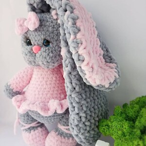 Pink Crochet Bunny Toy Gift for Little Sister,personalized Knitted ...
