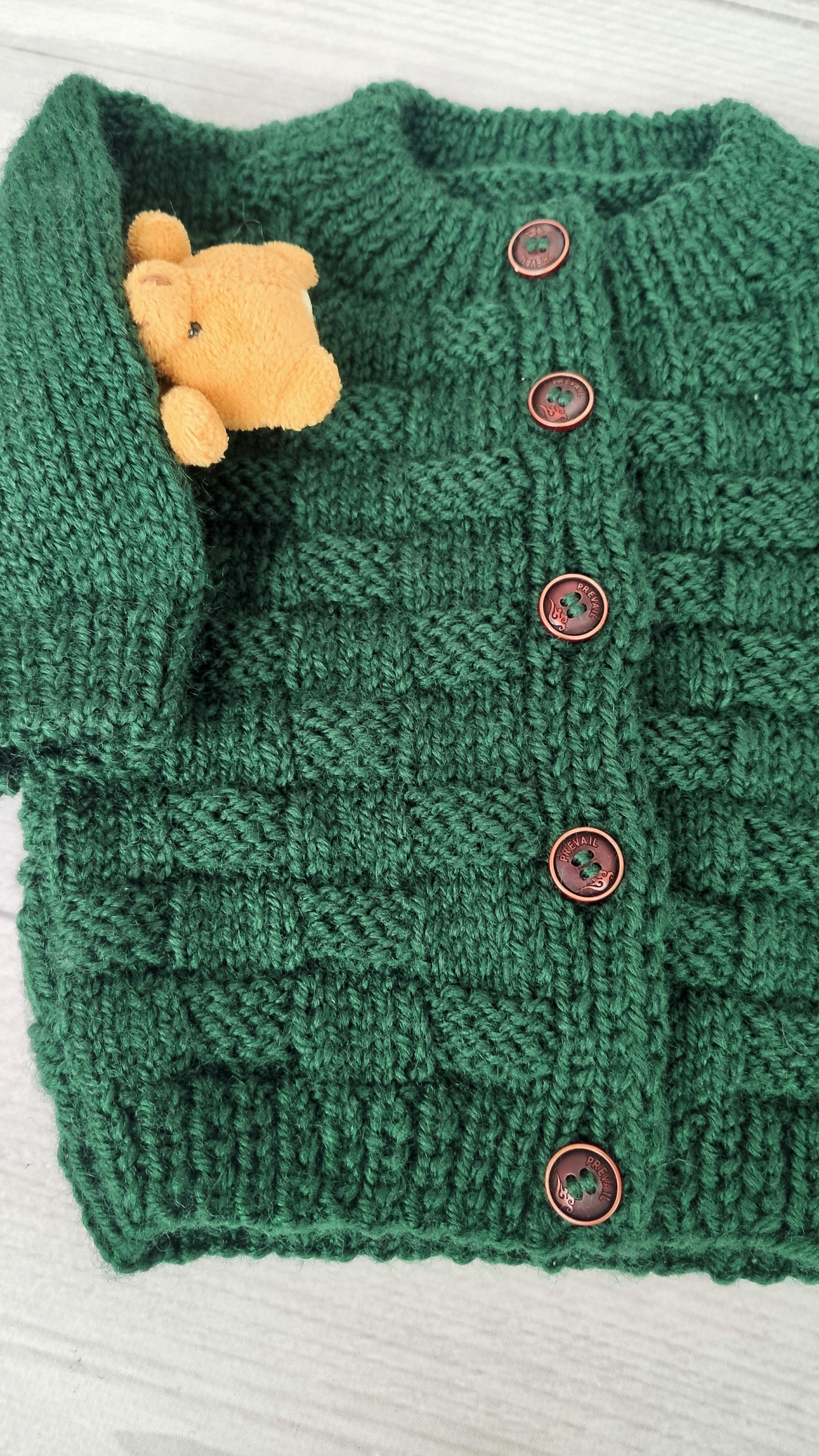 Emerald Handknitted Baby Sweater, Woolen Baby Jacket, Green Crochet ...