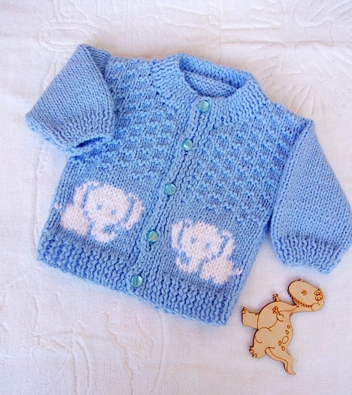 Handknitted Merino Wool Baby Sweater Elephant Infant Jacket Baby ...