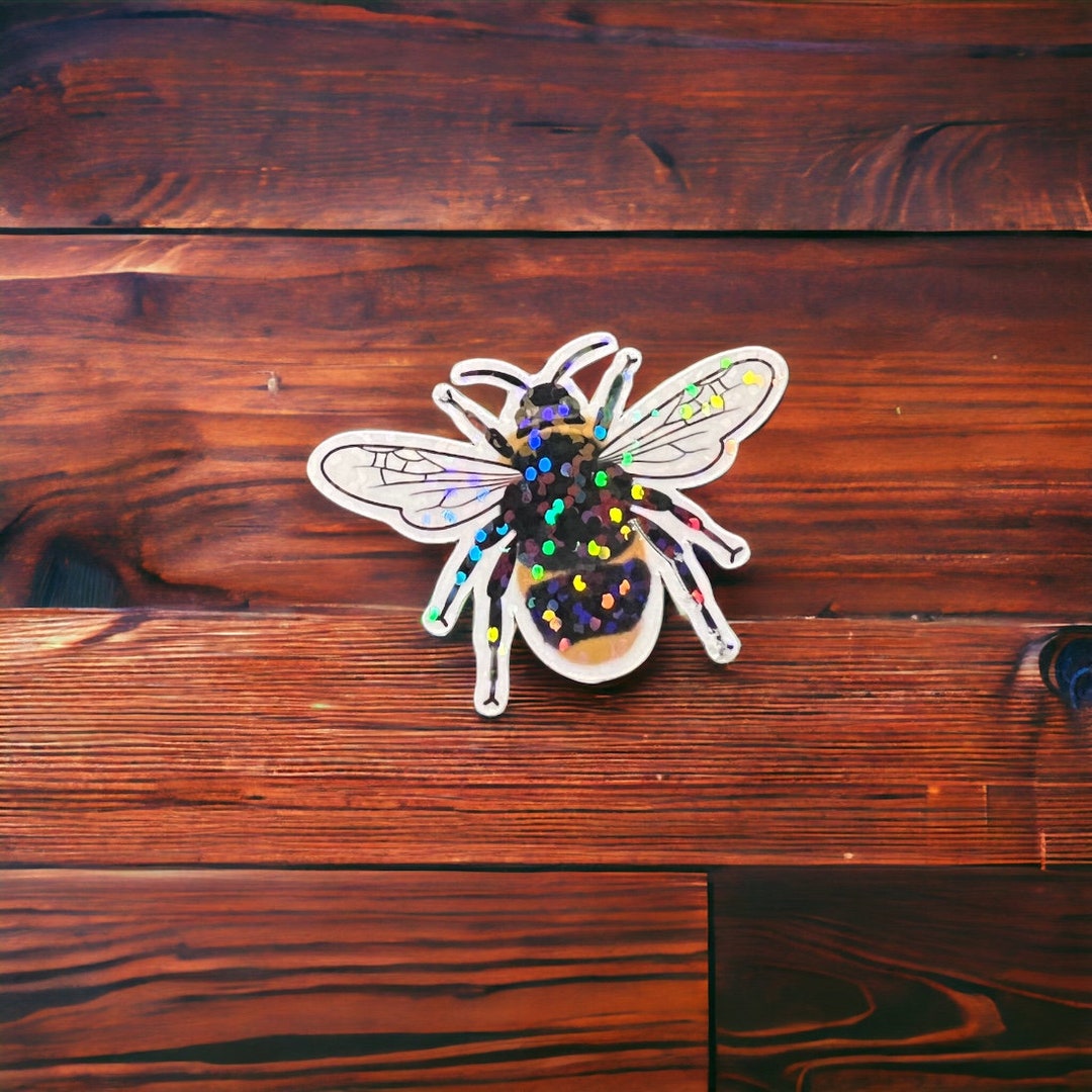Holographic Bumble Bee Sticker Laptop Sticker Water Bottle Sticker ...