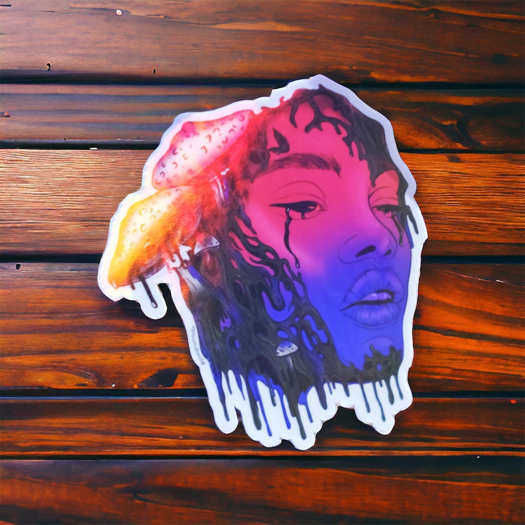Holographic Lady Mushroom Sticker | Laptop Sticker | Water Bottle ...