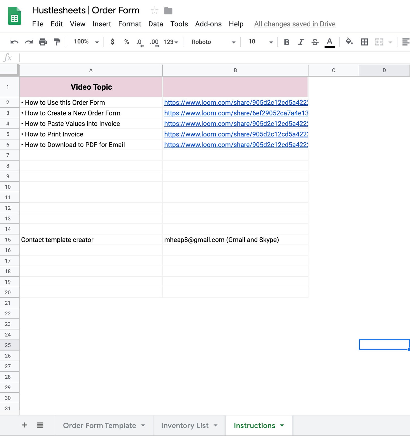 Purchase Order Form Template for Google Sheets and Excel - Etsy