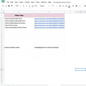 Purchase Order Form Template for Google Sheets and Excel - Etsy