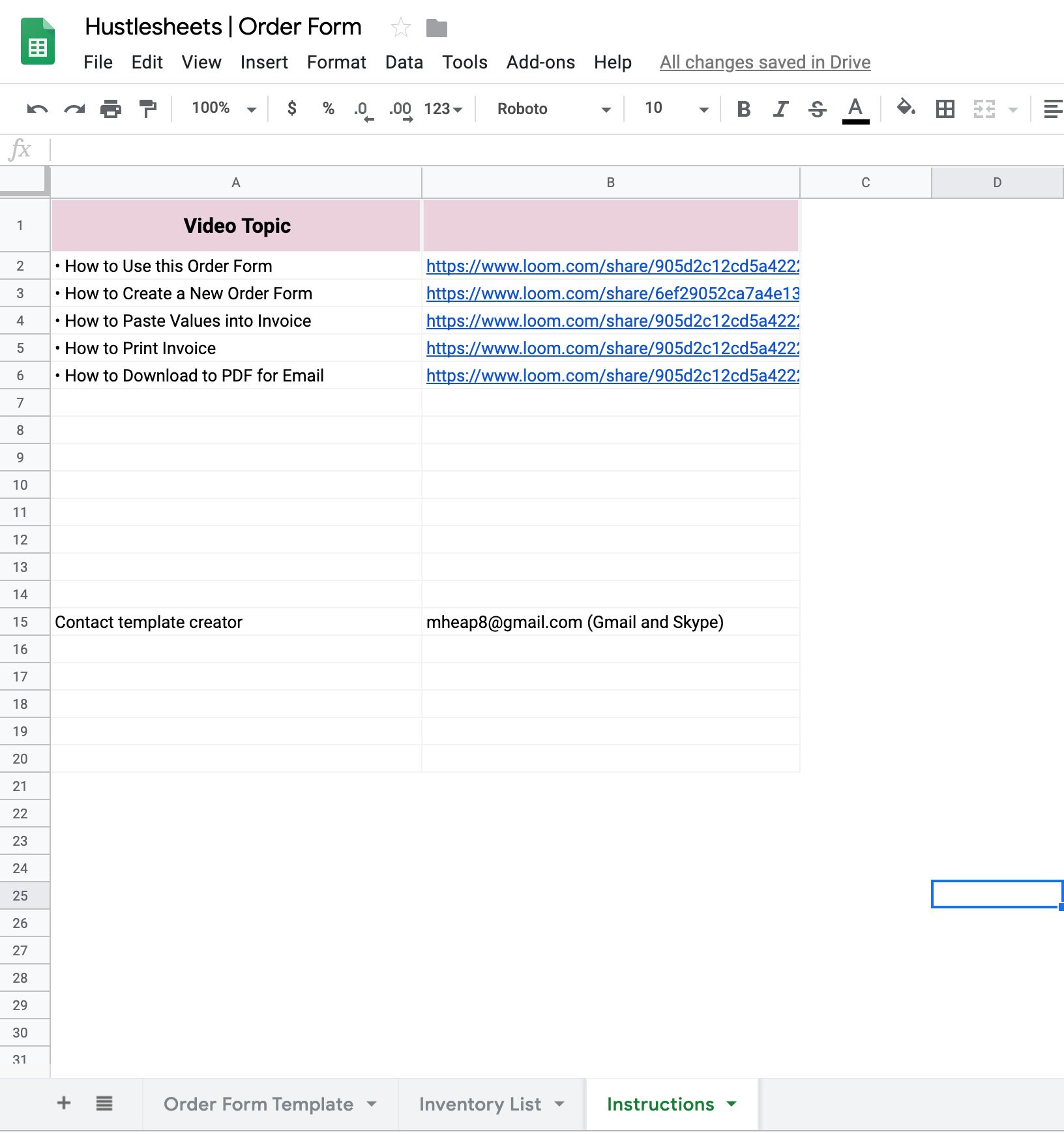 Purchase Order Form Template for Google Sheets and Excel - Etsy