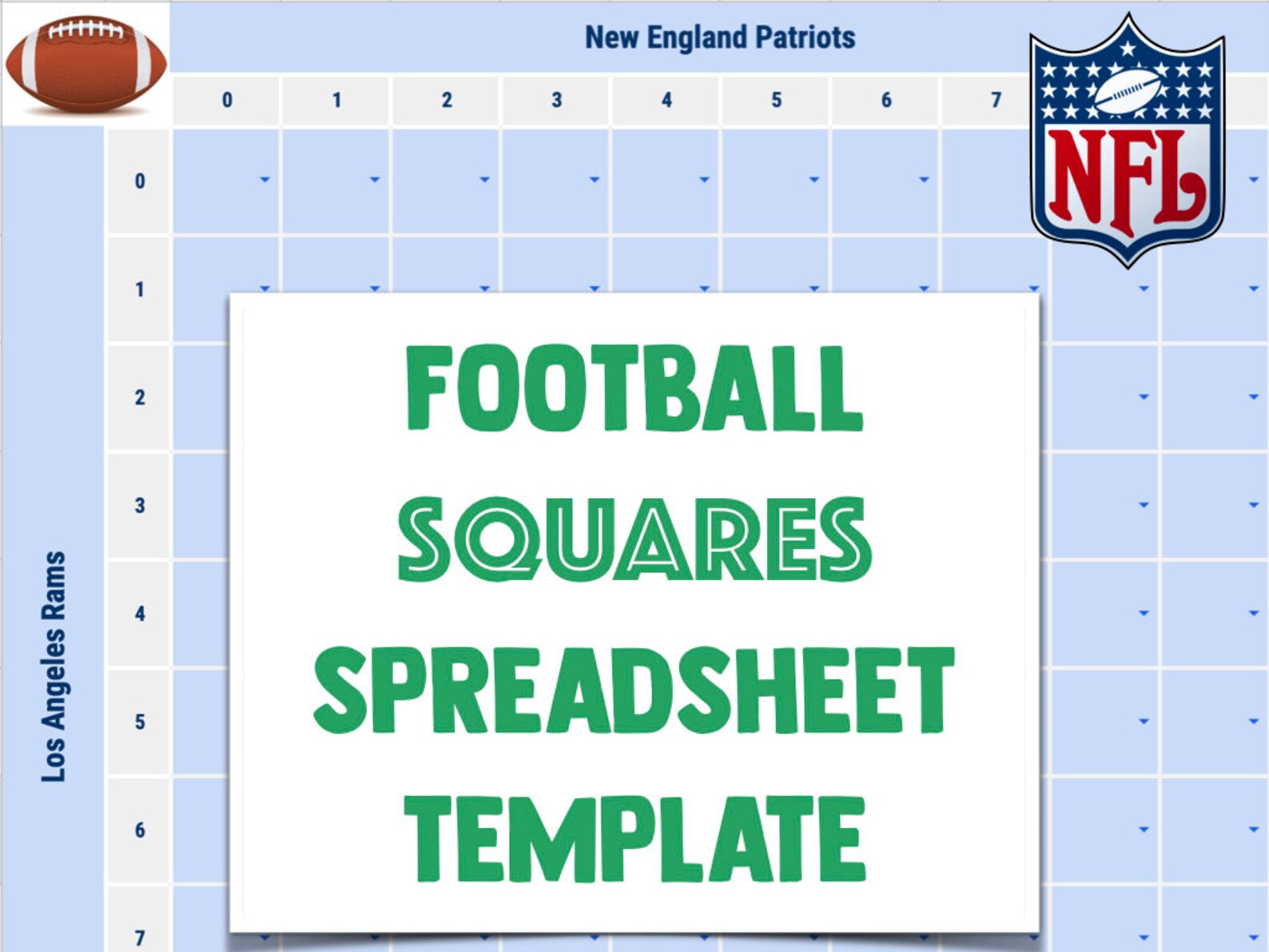 Football Squares Spreadsheet Template For Google Sheets Unlimited Games 